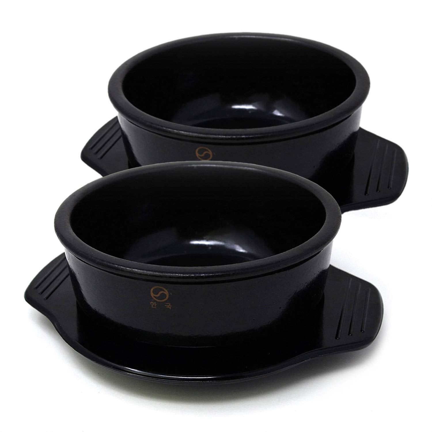 Dolsot Ttukbaegi Stone Bowl with Trivet Tray [Set of 2 Large ...